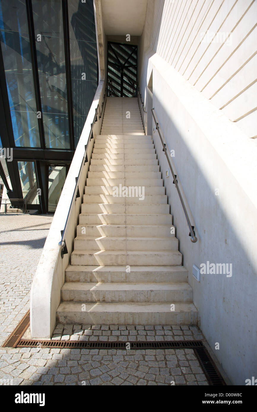 white stone stairs outside the lyon airport Stock Photo - Alamy