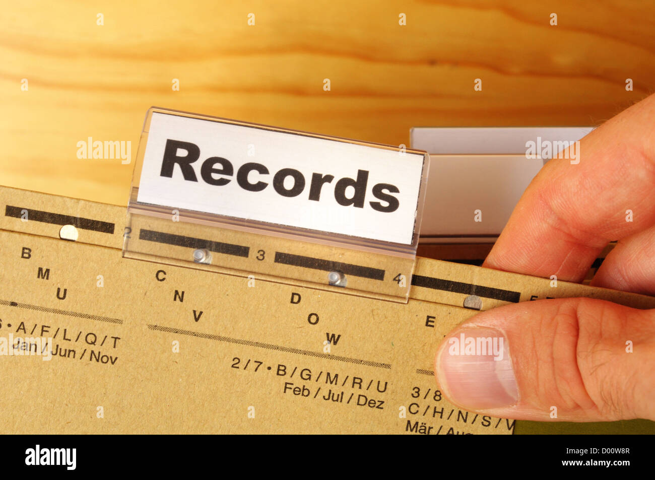 records word on business folder index showing office concept Stock ...