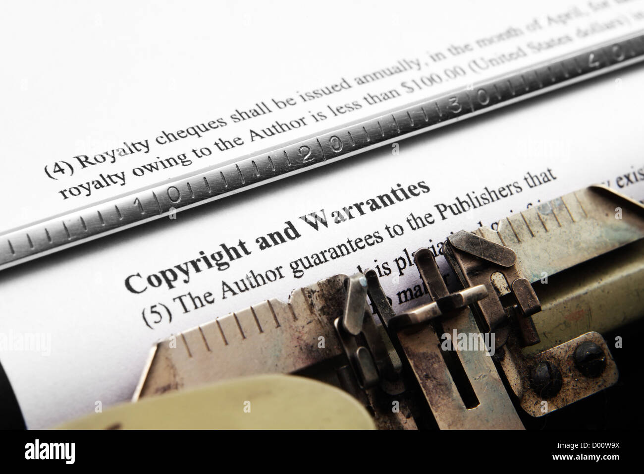 Document on typewriter Stock Photo - Alamy