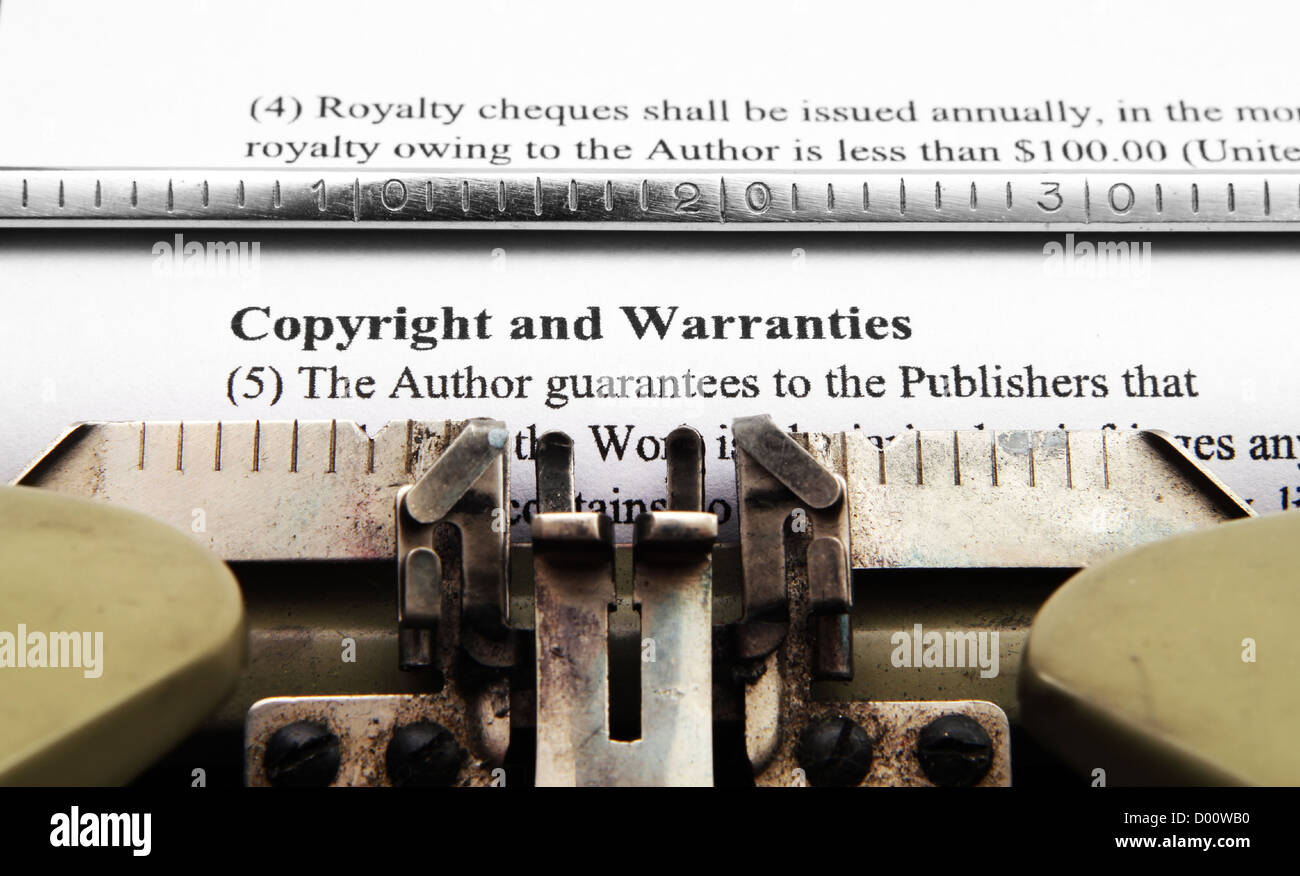 Document on typewriter Stock Photo - Alamy