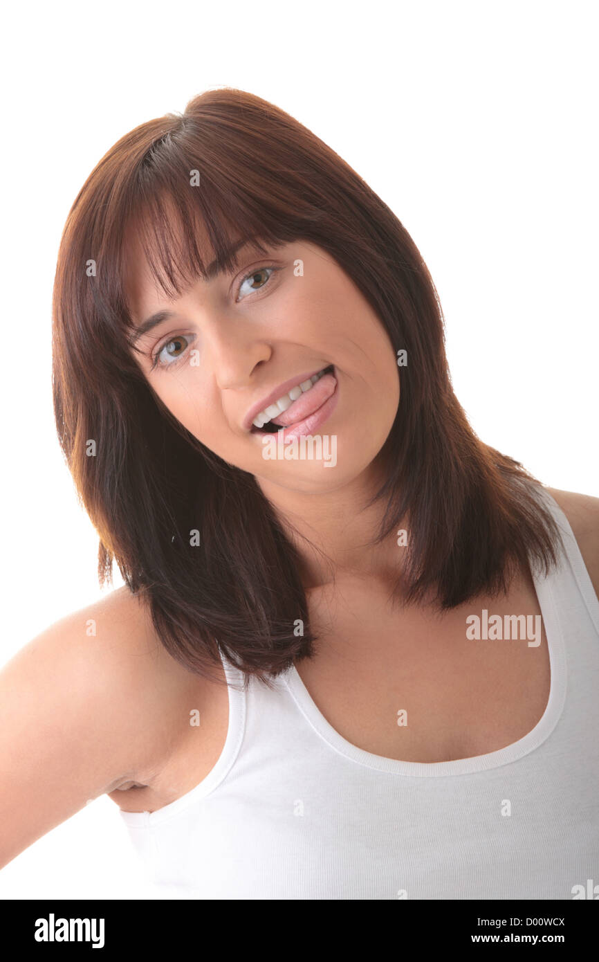 Young woman portrait - with face expression Stock Photo - Alamy