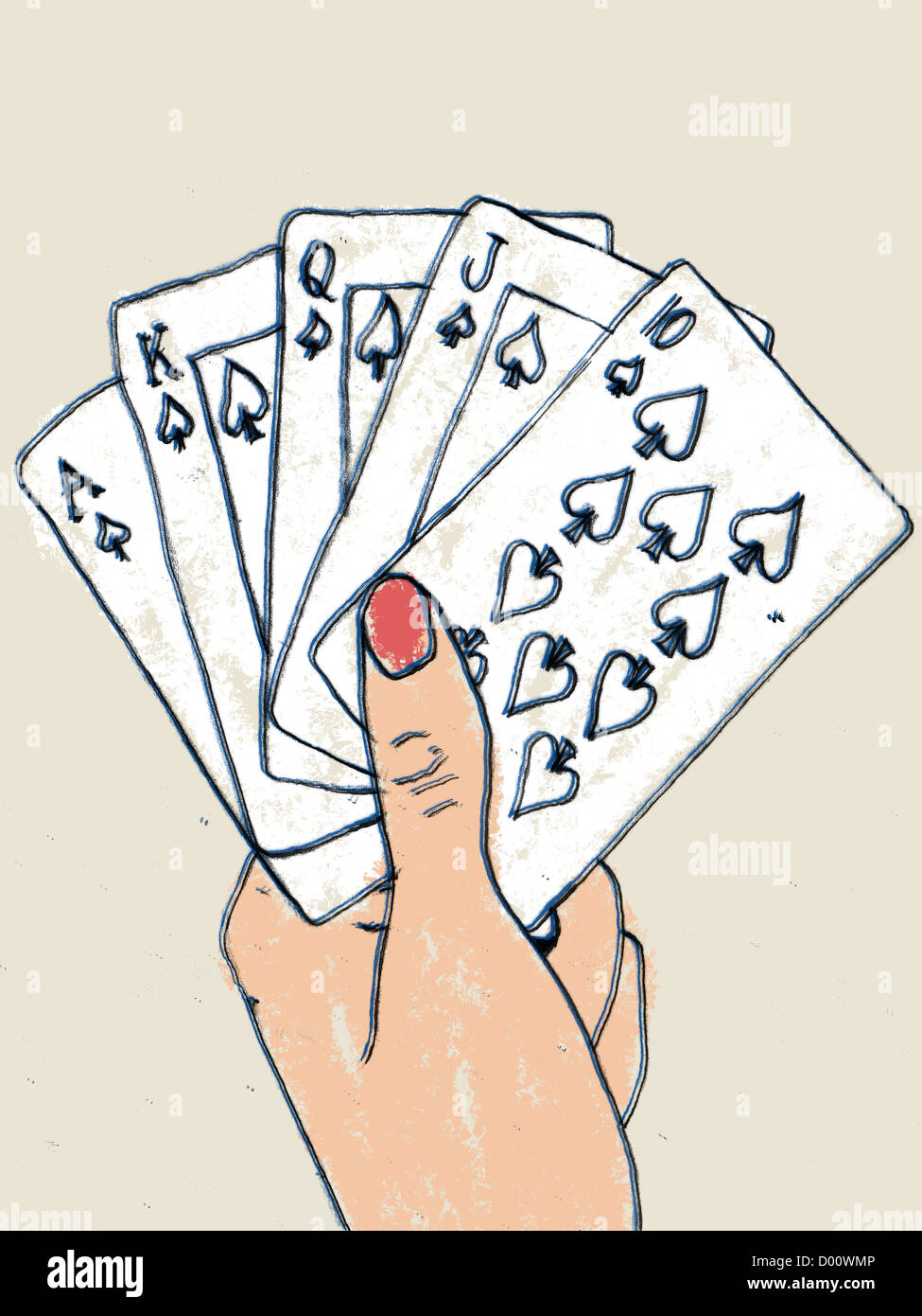 A hand holding playing cards Stock Photo - Alamy