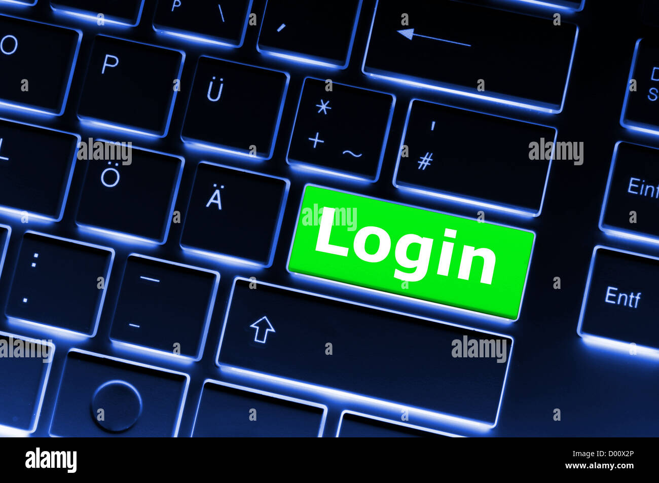 sign in or login concept with key on computer keyboard Stock Photo - Alamy