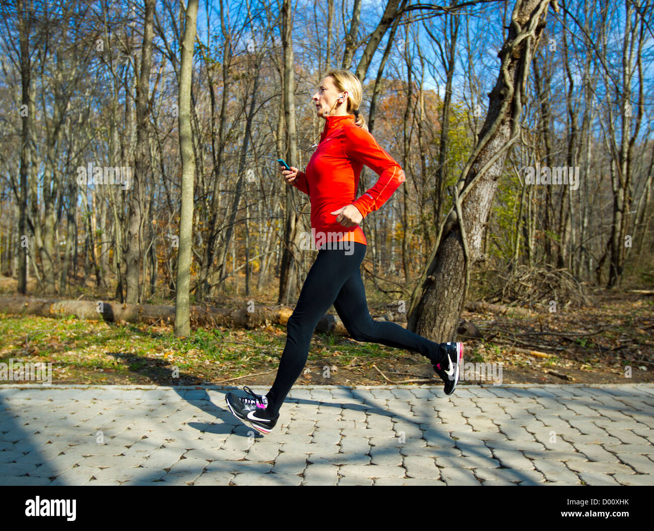 Fit woman jogging on a path Stock Photo - Alamy