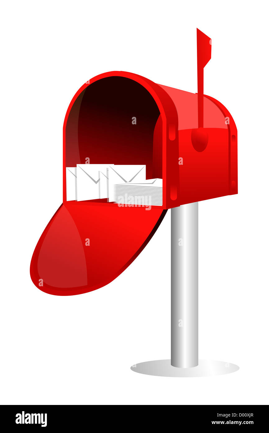 illustration of letter box with letters on white background Stock Photo ...