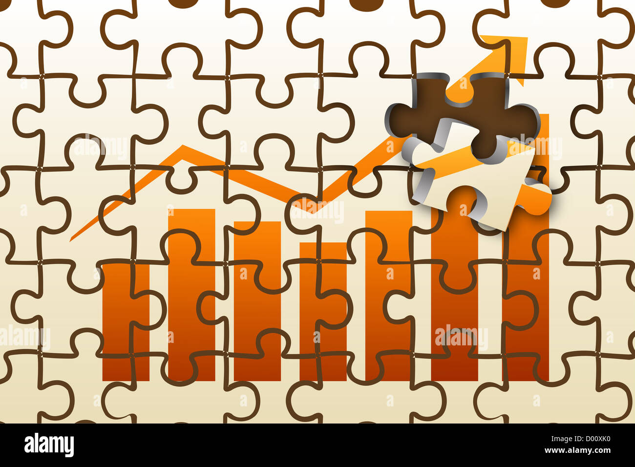 illustration of bar graph on jigsaw puzzle Stock Photo - Alamy