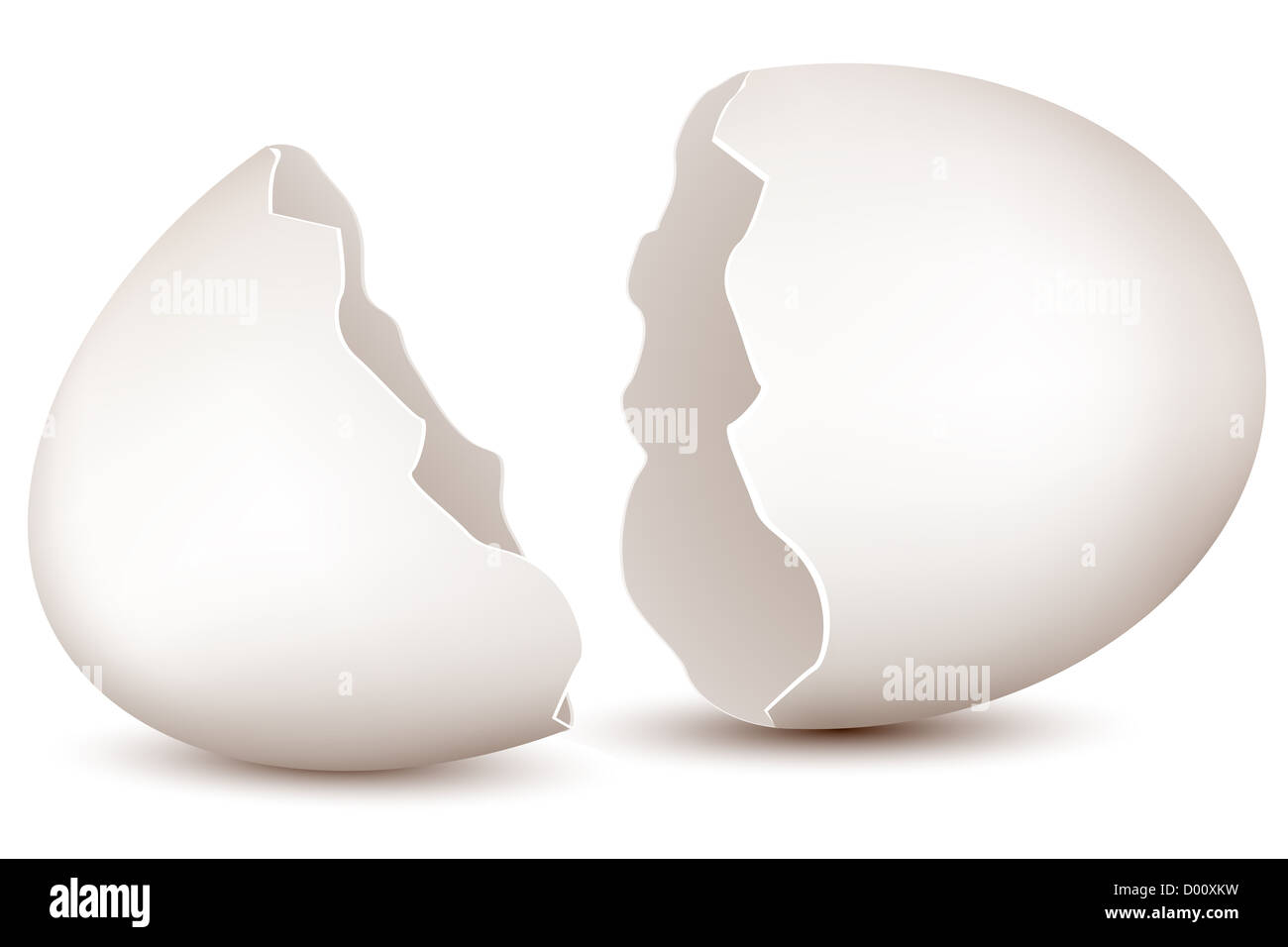 illustration of broken egg on white background Stock Photo - Alamy