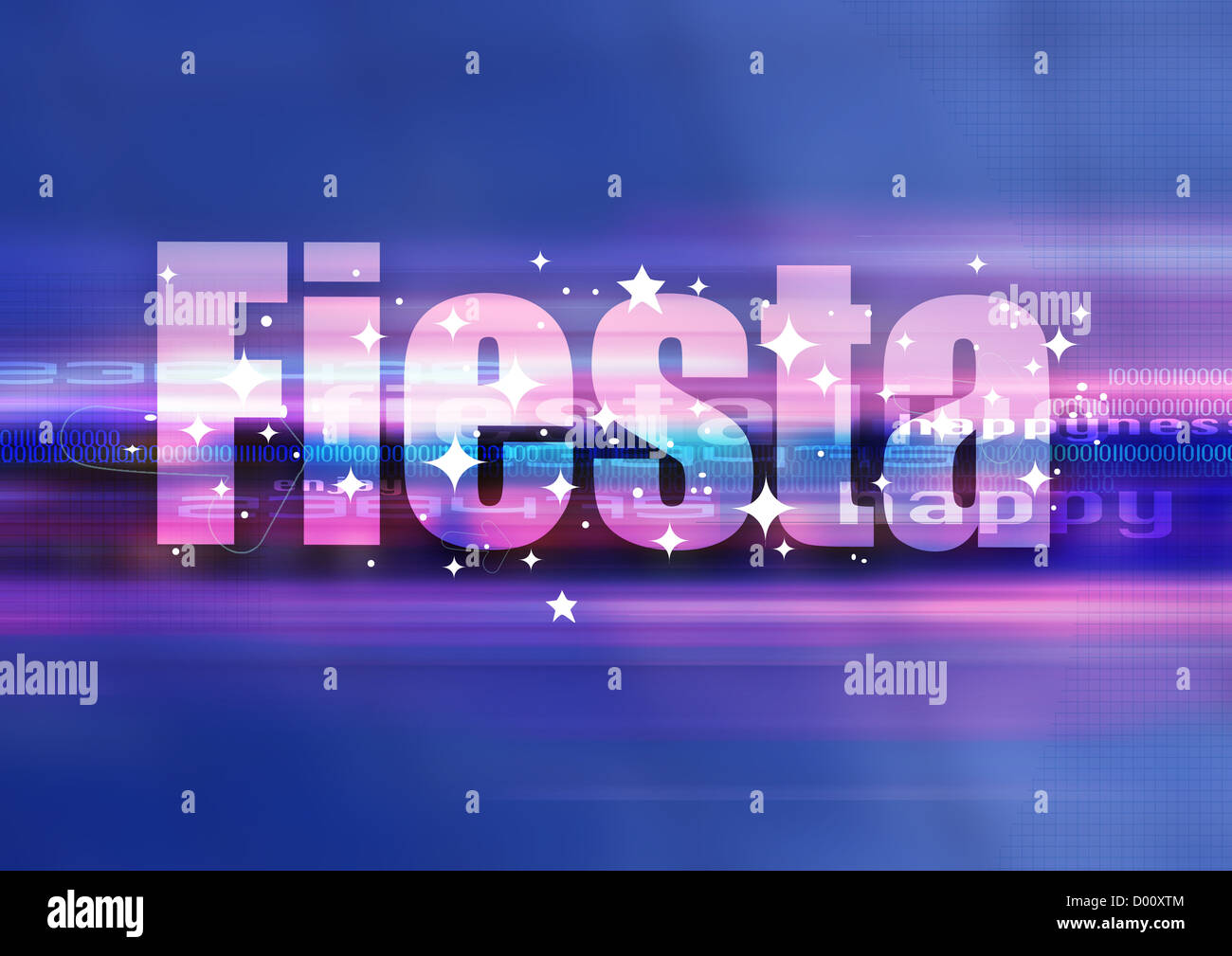Fiesta background, illustration blue colors with lots of stars Stock ...