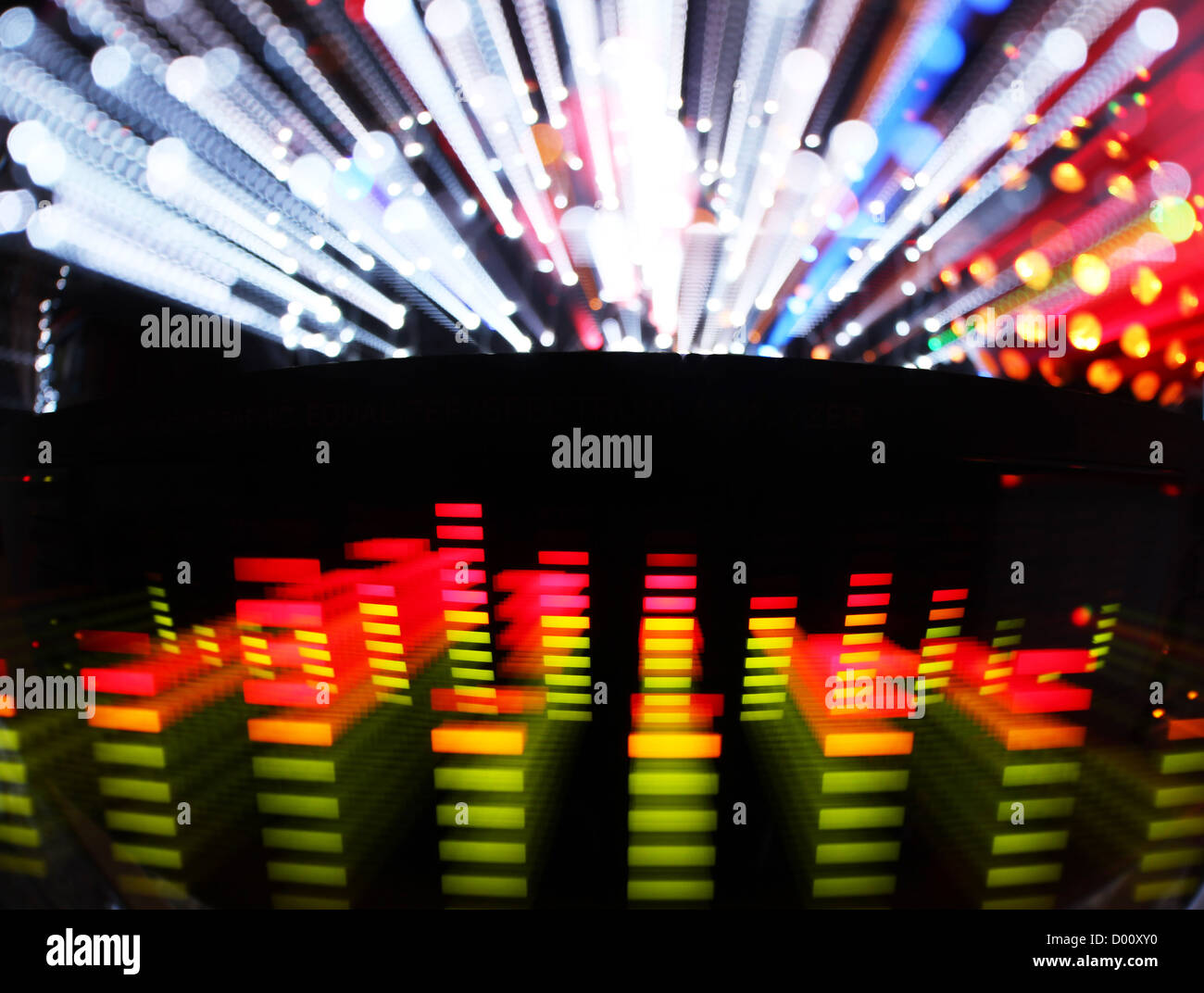 music graphic equalisers and audio analysis clip. shot from the display ...