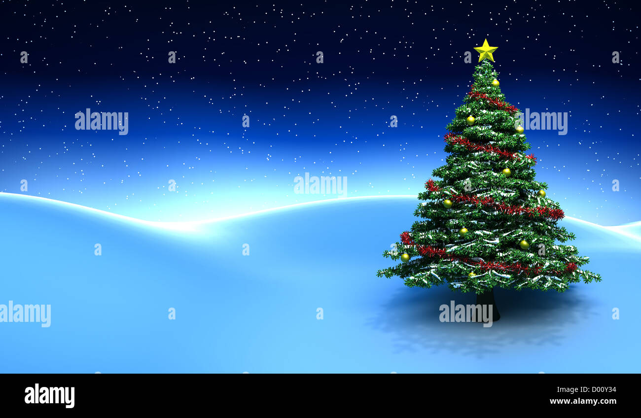 Christmas Tree Snow Scene