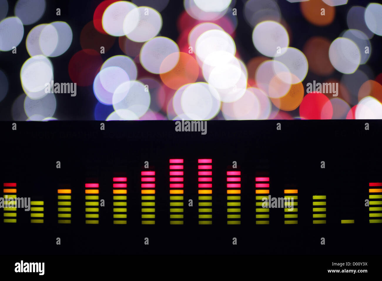 music graphic equalisers and audio analysis clip. shot from the display ...