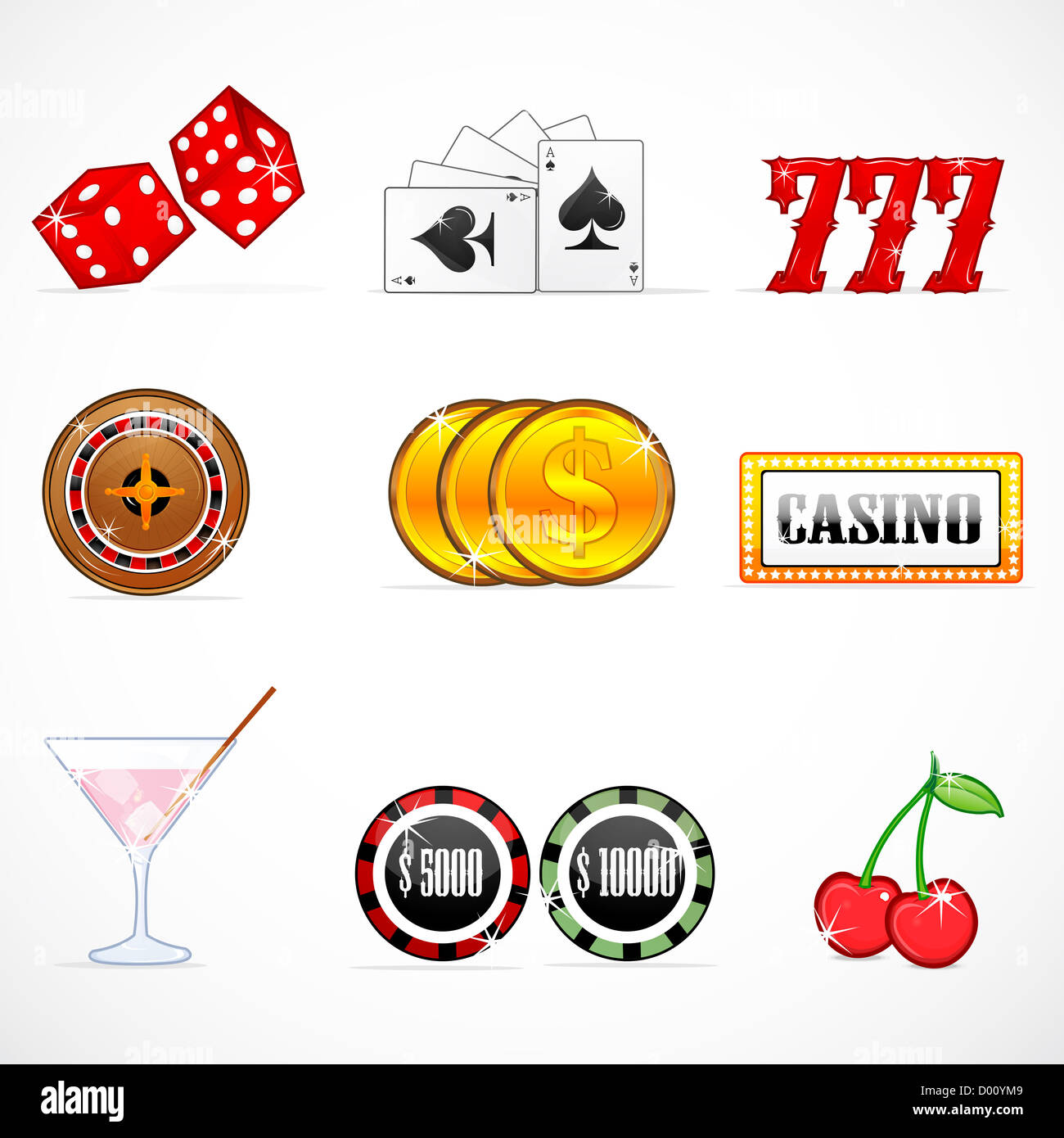 Casino slot machine icons hi-res stock photography and images - Alamy