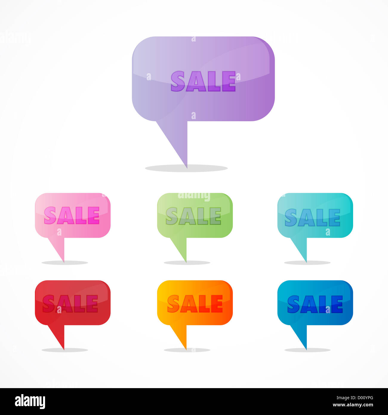 illustration of set of colorful sale icons Stock Photo - Alamy
