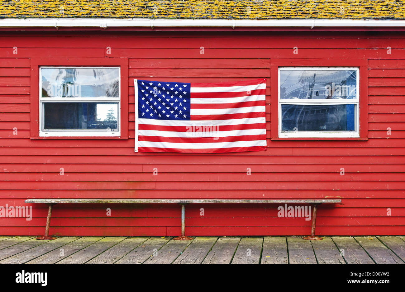 Blue Star Flag In Window