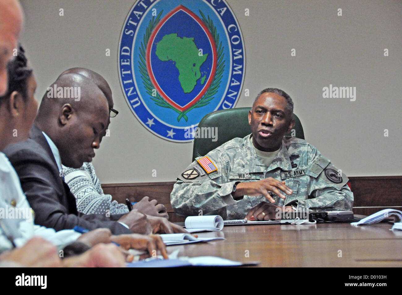 US Army General William Kip Ward, Commander of US Africa Command meets ...