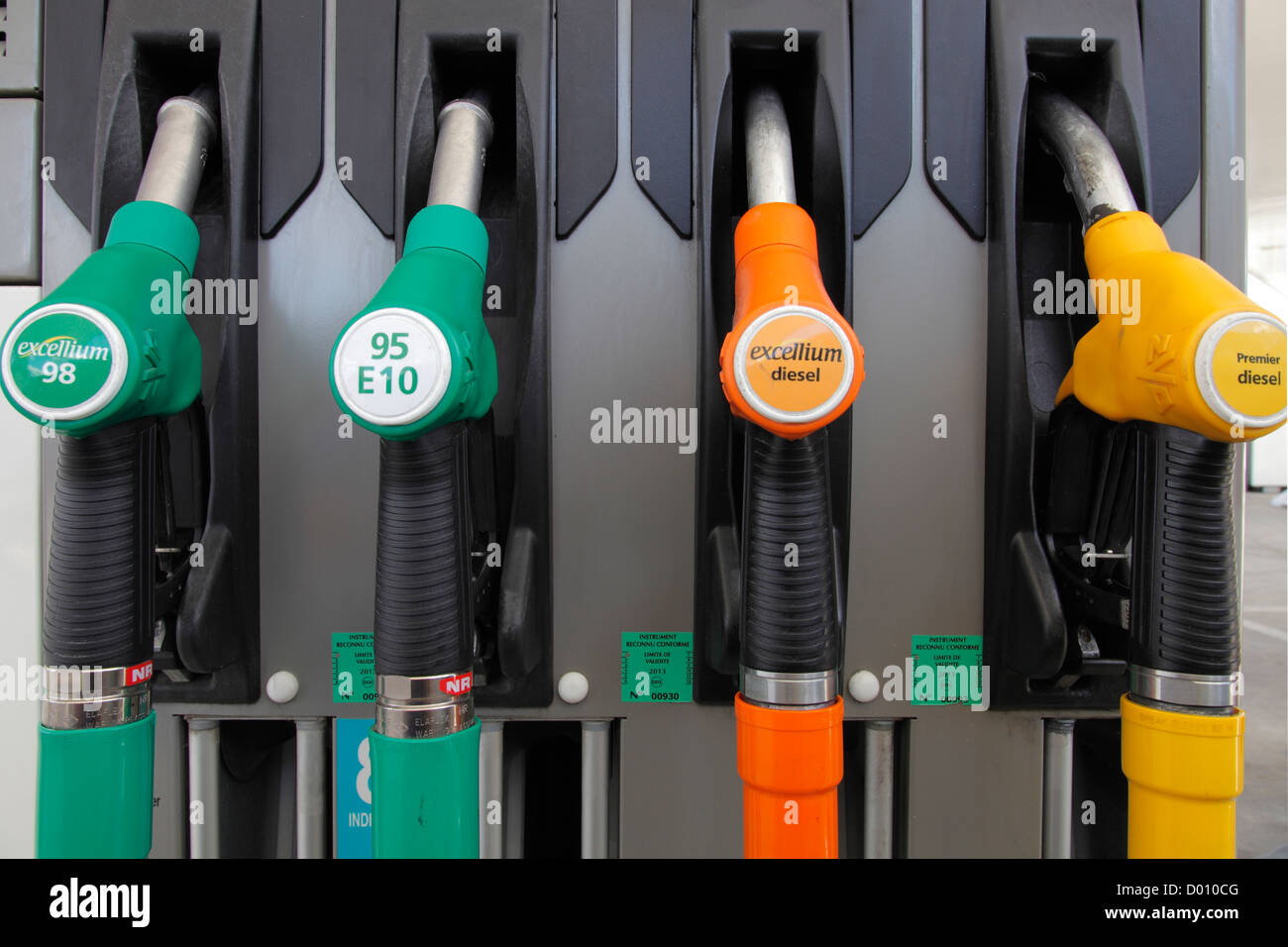 petrol pumps with 95 E10 Stock Photo - Alamy