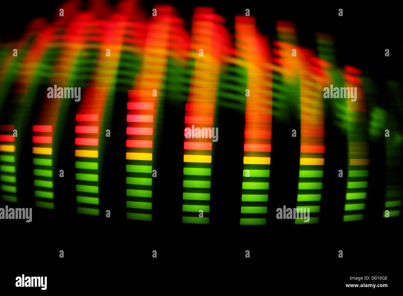 music graphic equalisers and audio analysis clip. shot from the display ...