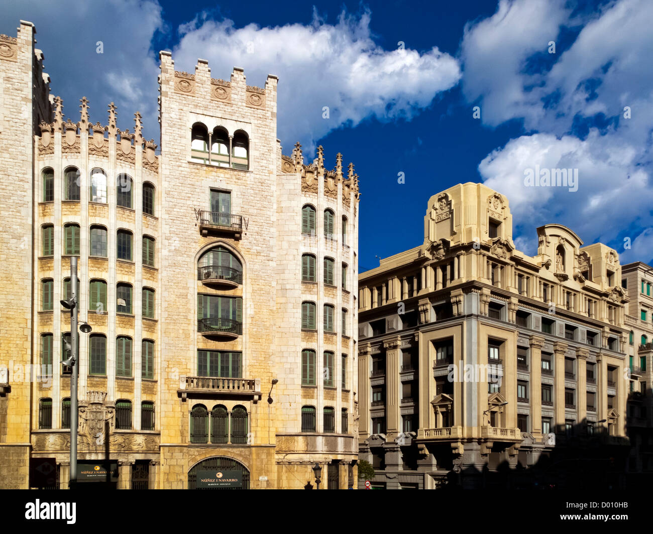 Typical architecture in the centre of Barcelona city Catalonia Spain ...