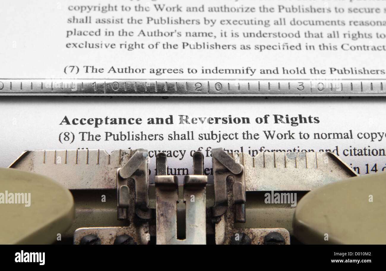 Document on typewriter Stock Photo - Alamy