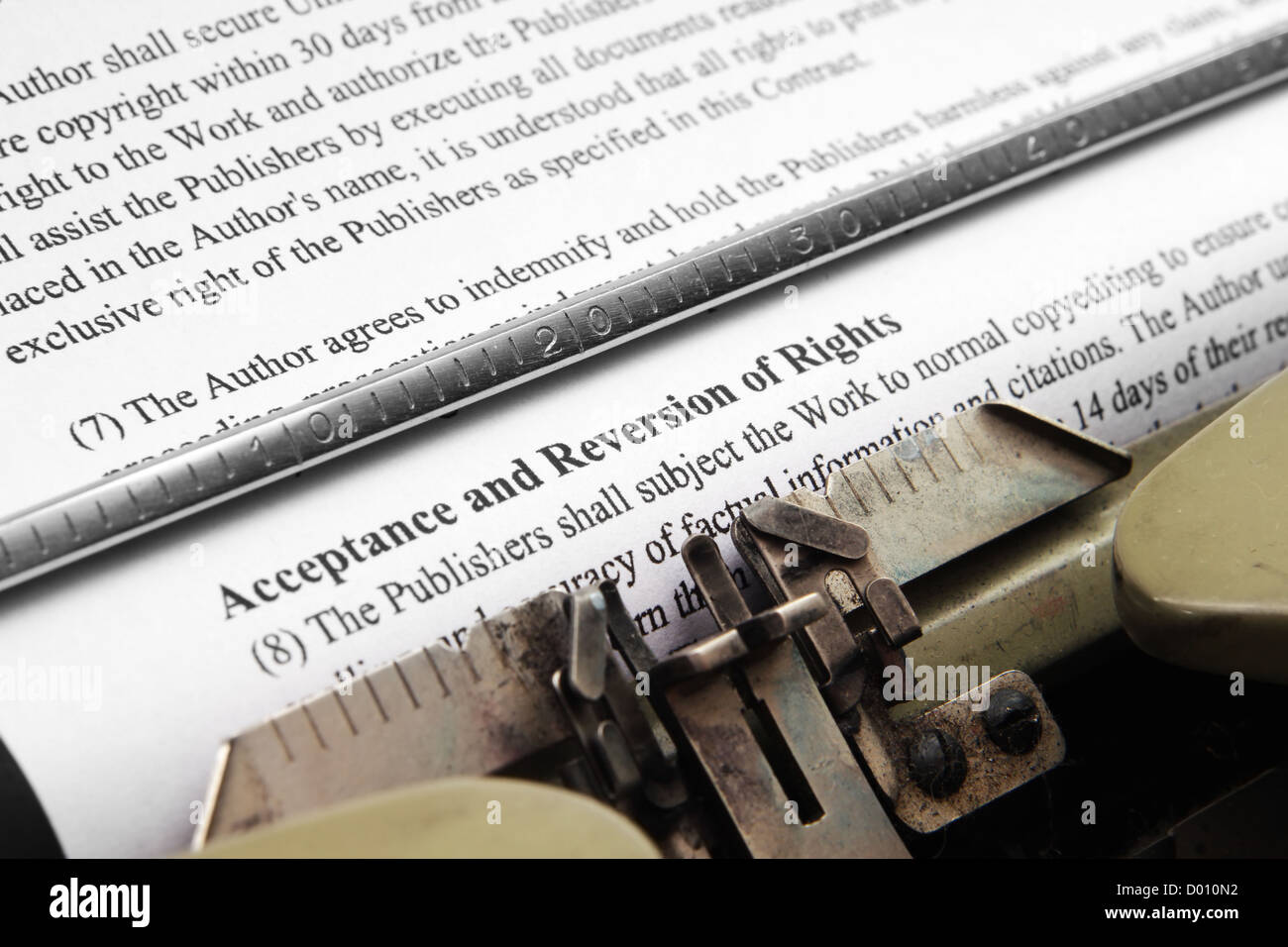 Document on typewriter Stock Photo - Alamy