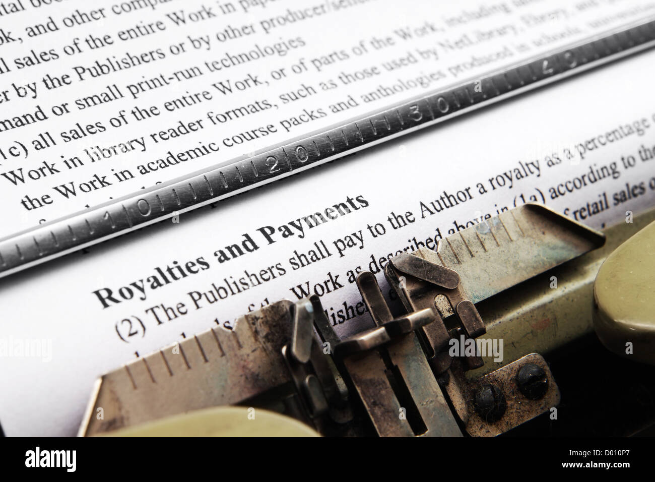 Document on typewriter Stock Photo - Alamy