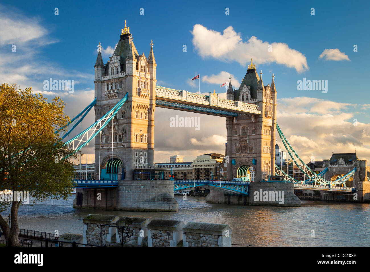 View of the Tower Bridge from inside the Tower of London, London ...