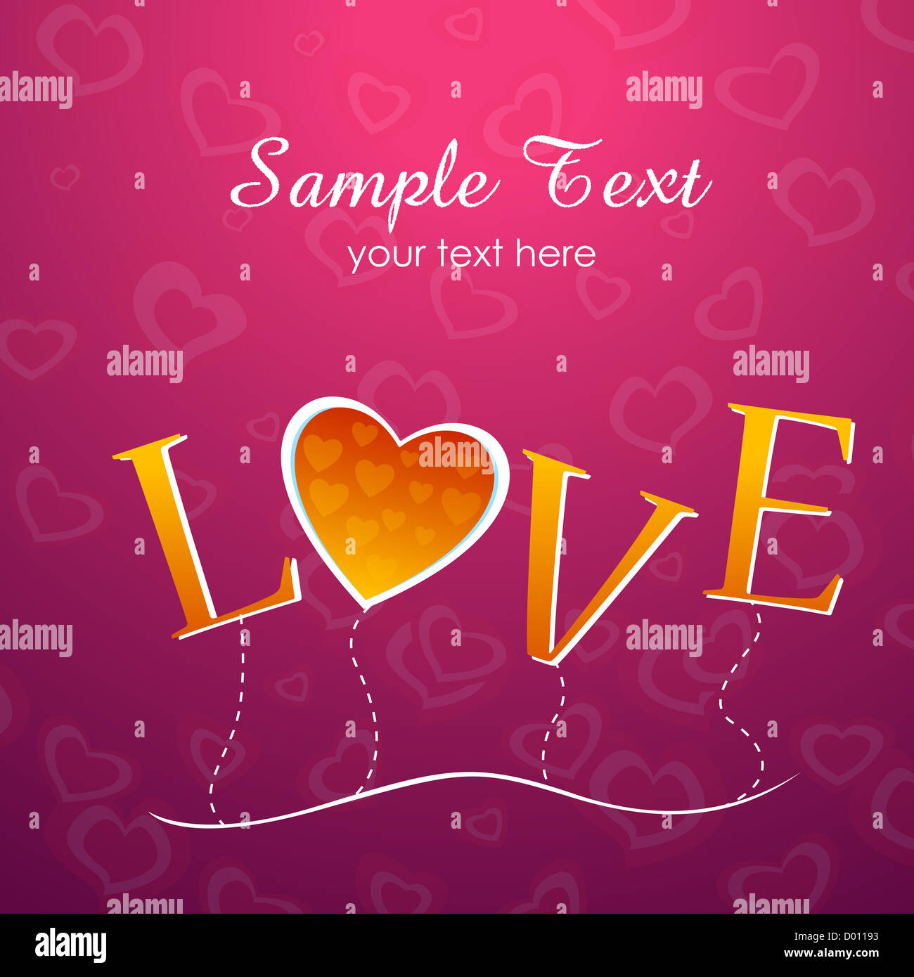 illustration of valentine card with love text Stock Photo - Alamy