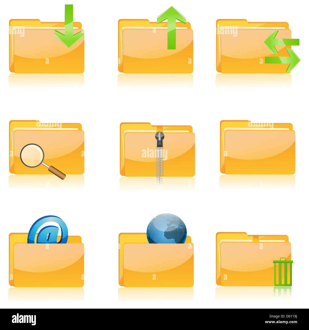 illustration of file icons on white background Stock Photo - Alamy