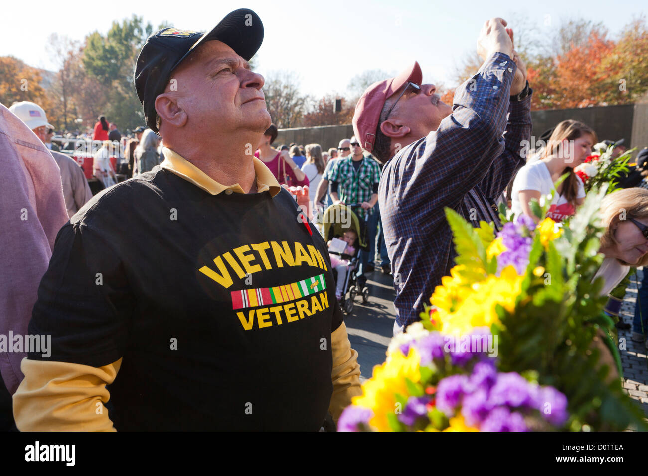 Veteran looking for names on the Vietnam War Memorial - Washington, DC ...