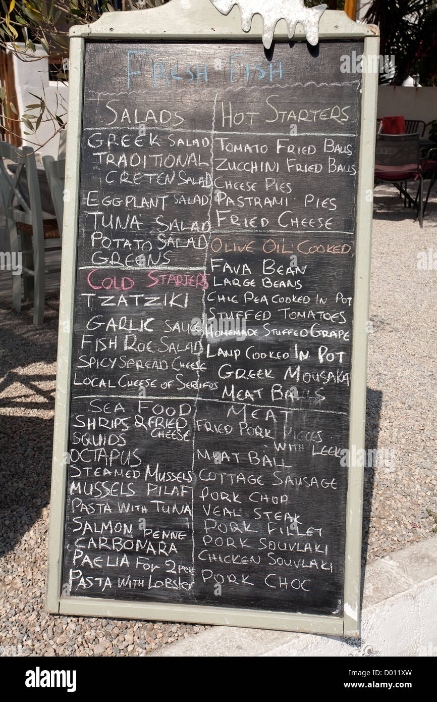Menu chalk written black board hi-res stock photography and images - Alamy
