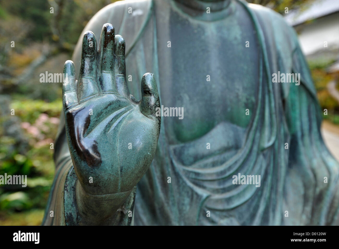 The hand of the Buddha at Tokeiji shrine in Kamakura, Japan Stock Photo ...