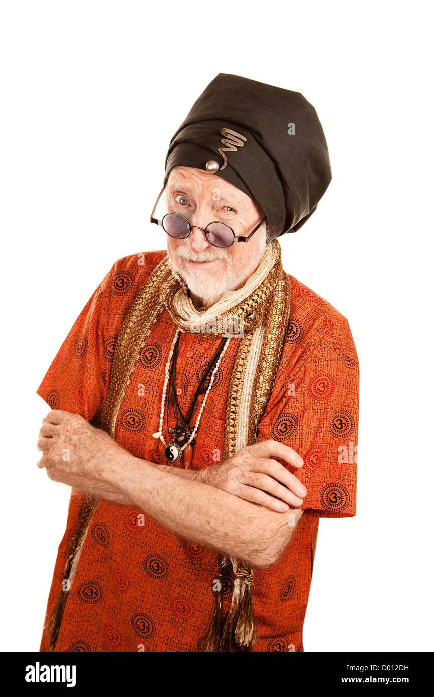 Senior New Age Man with Crossed Arms Stock Photo - Alamy