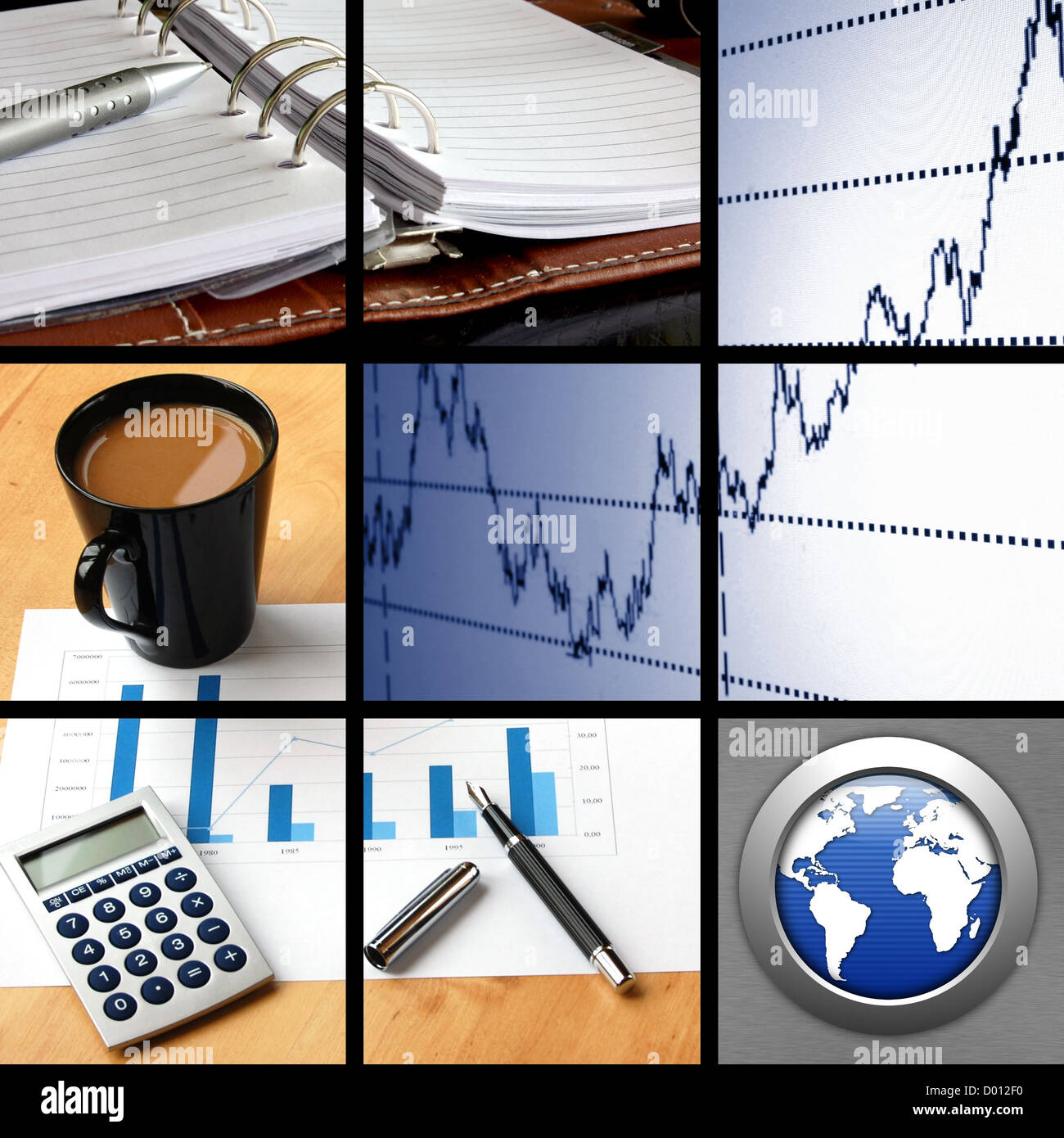 collage with success business and financial images Stock Photo - Alamy