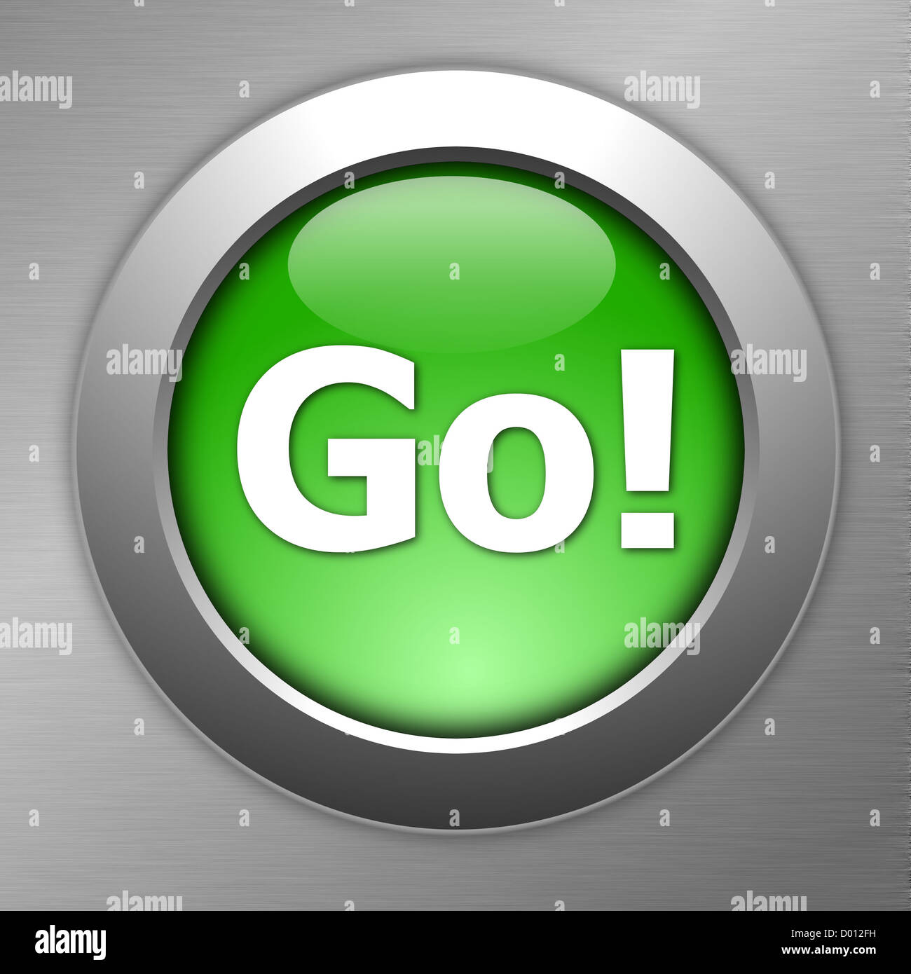 green go button on metal a texture Stock Photo - Alamy