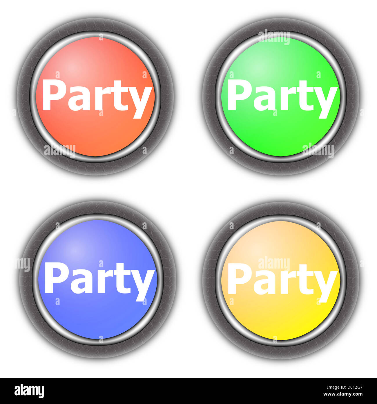 party fun button collection isolated on white background Stock Photo ...