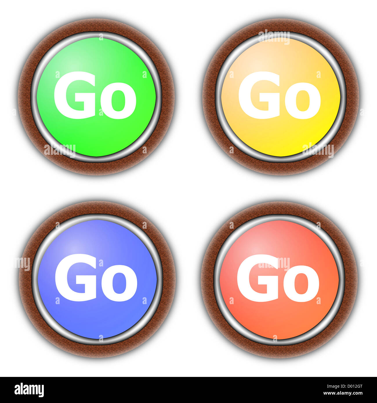 go or start button collection isolated on white Stock Photo - Alamy