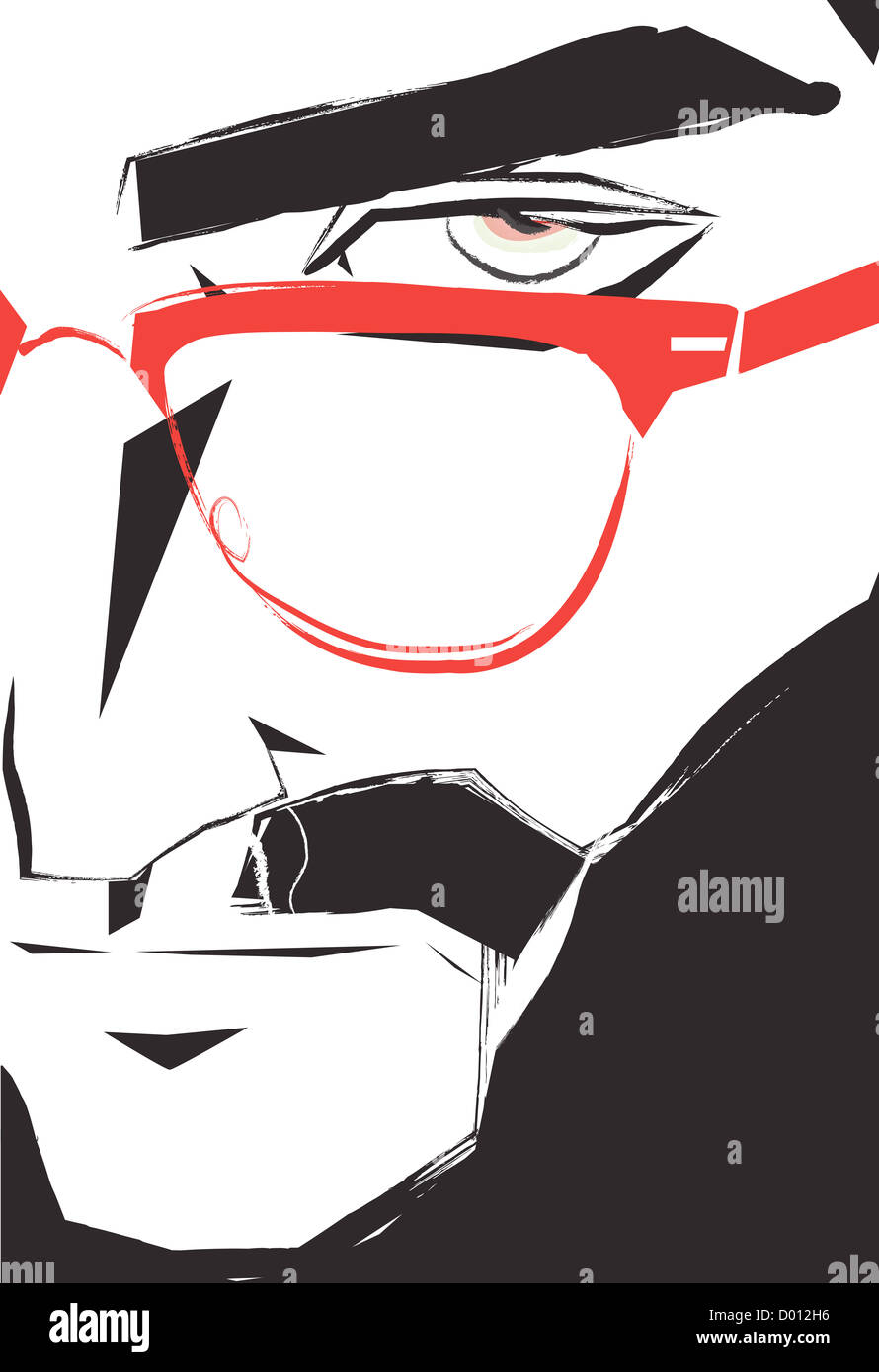 A man wearing red glasses Stock Photo - Alamy