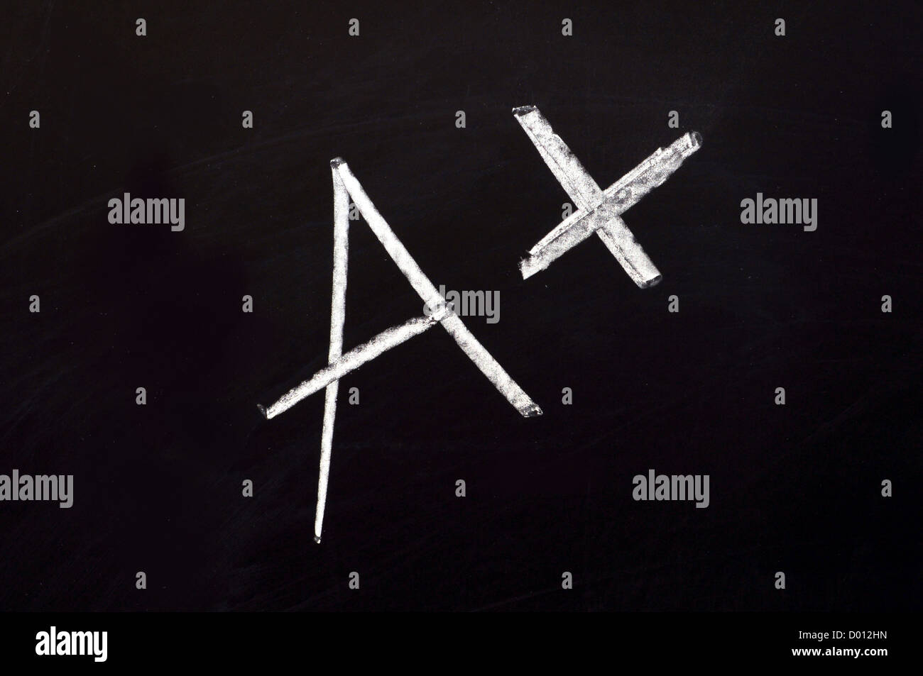 chalkboard with positive A plus showing success at school Stock Photo ...