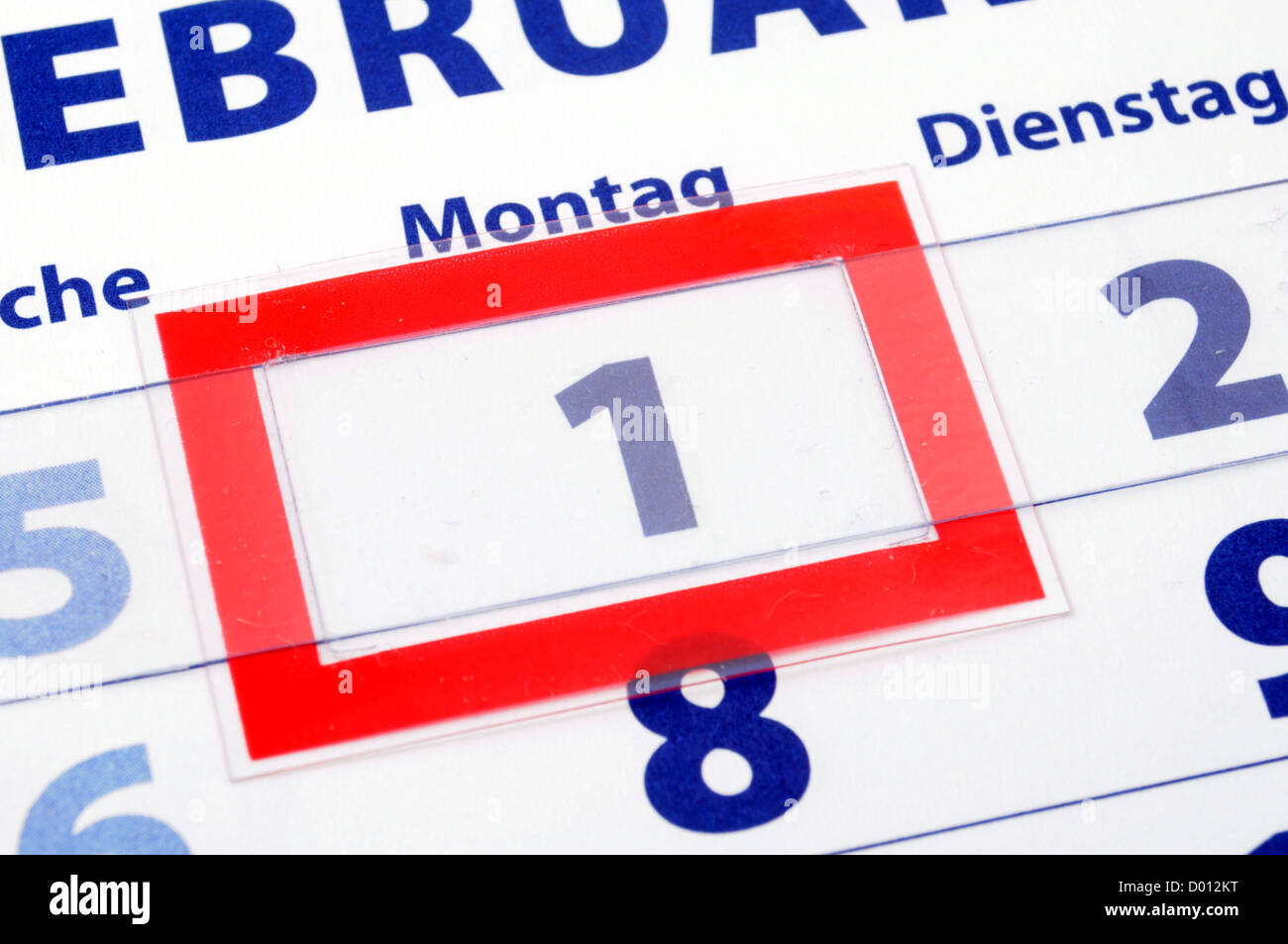 calendar showing date of today with red box Stock Photo - Alamy