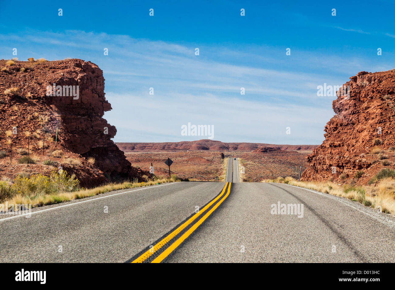 Scenic drive through colorful sandstone rock formations along US 163 in ...