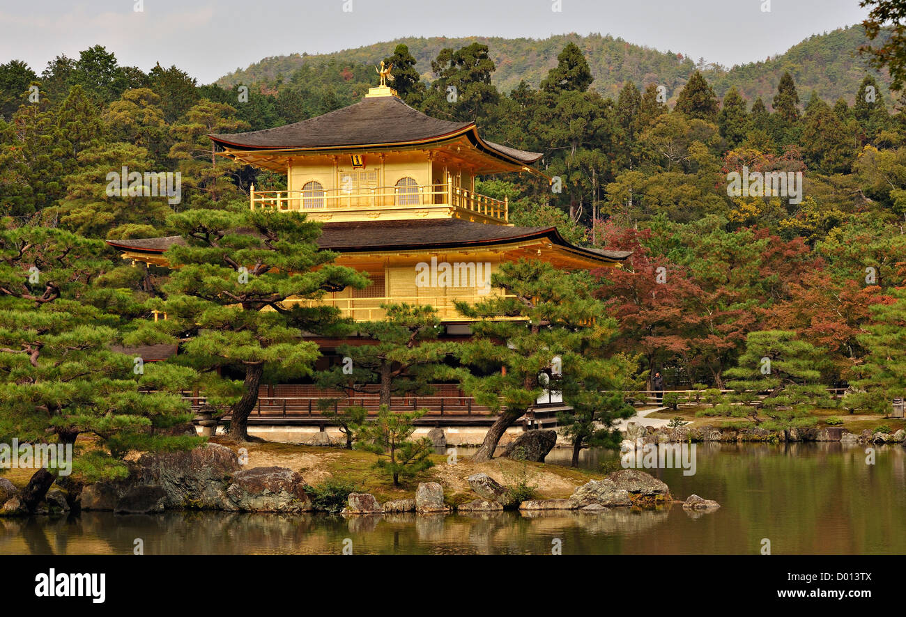 Kinkakuji the Golden Pavillion in its garden in Kyoto, Japan Stock ...