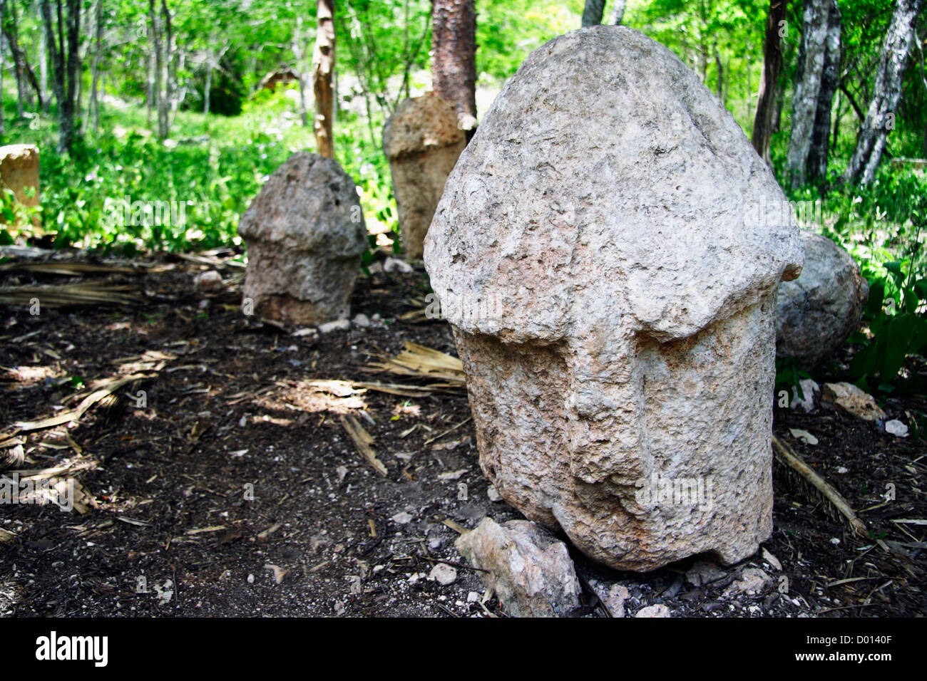 Mayan stone phallus at Uxmal, Yucatan, Mexico Stock Photo - Alamy