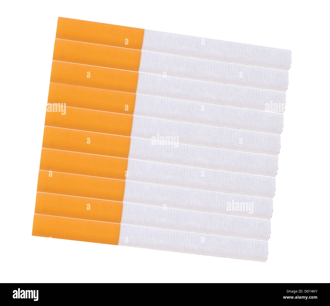 The ten cigarettes isolated on a white background Stock Photo - Alamy