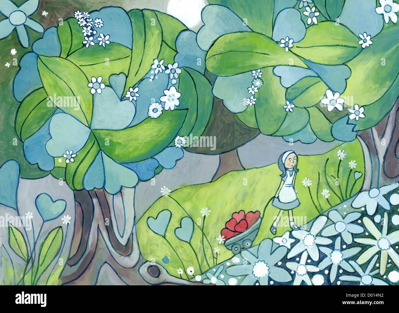 Child dragging tree hi-res stock photography and images - Alamy