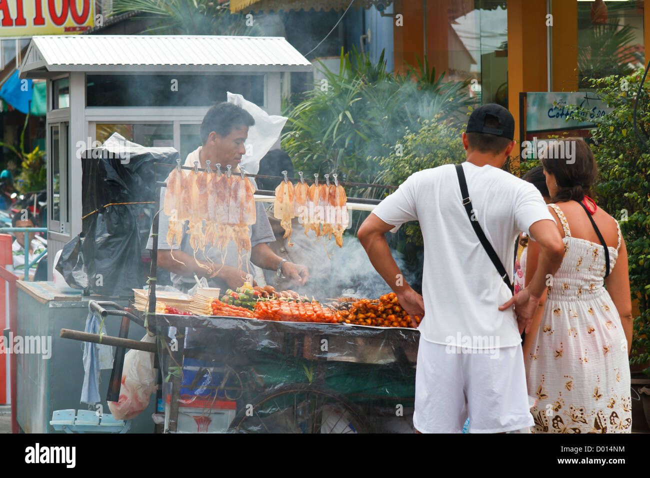 Typical Food Stall in the Streets of Patong on Phuket Island, Thailand ...