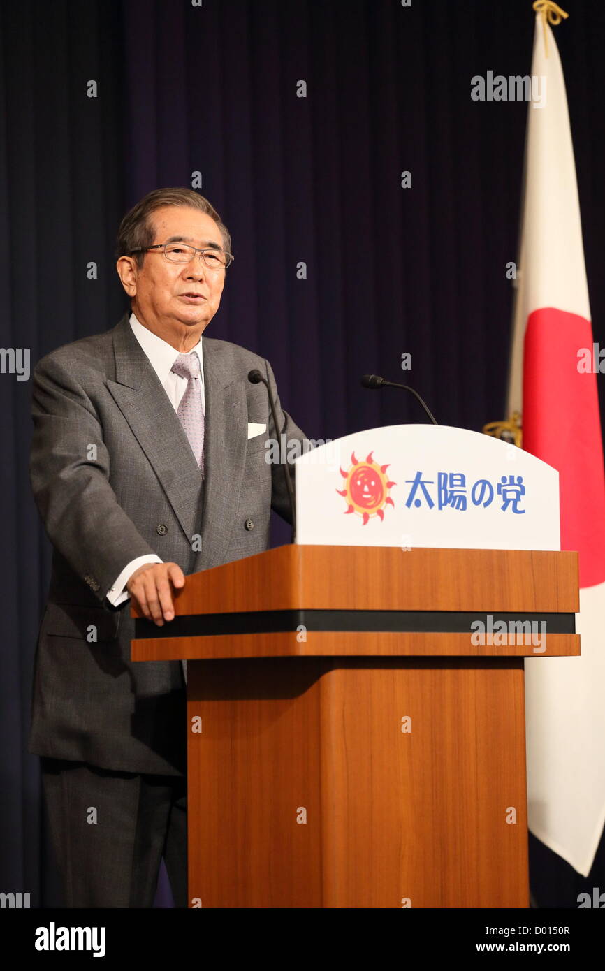 Shintaro Ishihara, Sunrise Party press confrence 13 Nov 2012 Tokyo ...