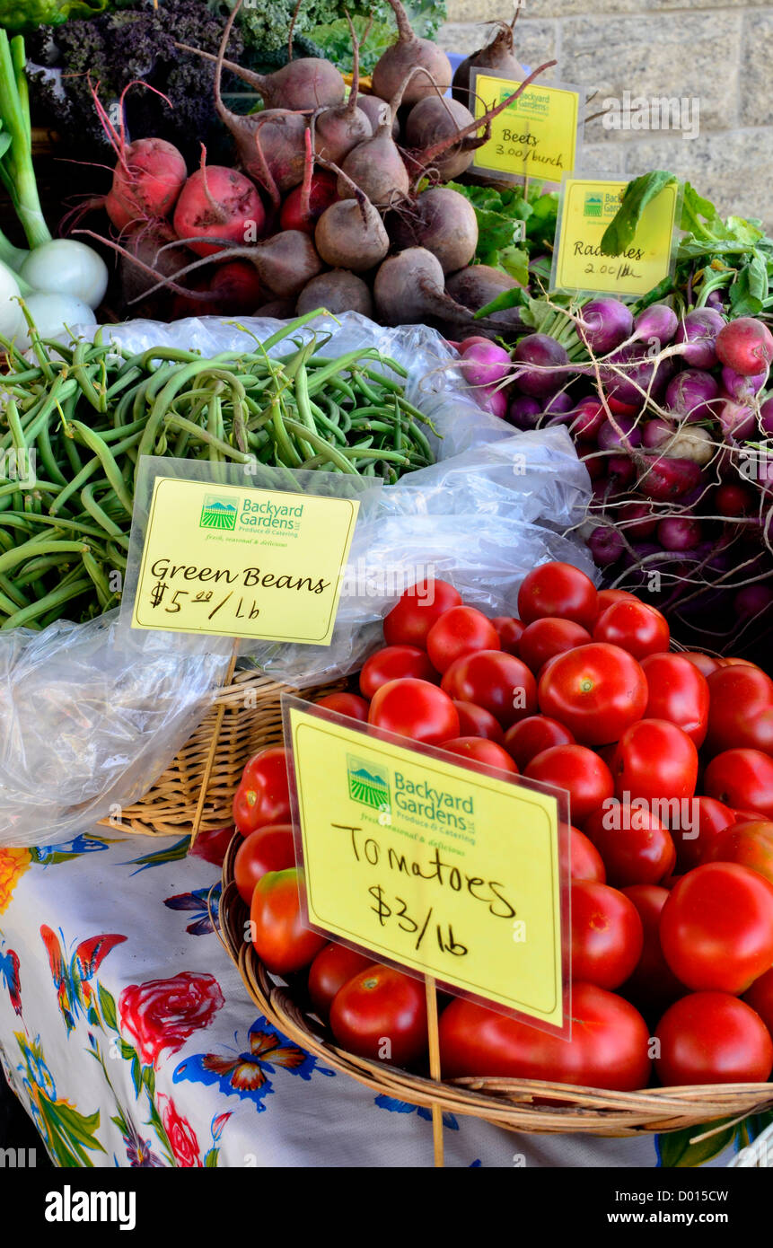 Produce at farmers market in Wallowa County, Oregon Stock Photo - Alamy