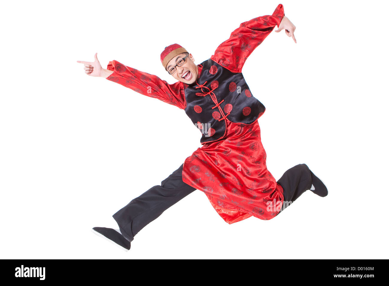 Young man in glasses pointing Cut Out Stock Images & Pictures - Alamy