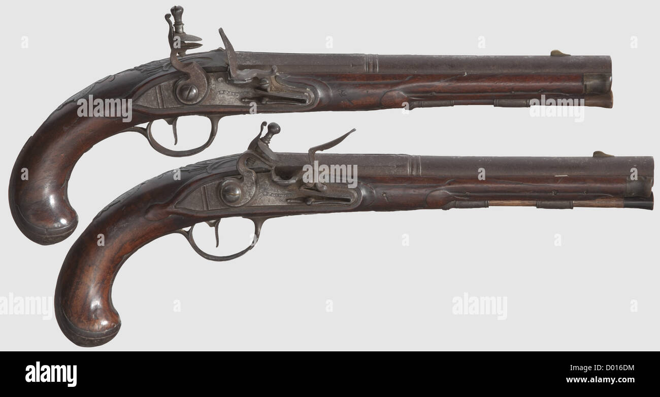 A pair of German flintlock pistols,I. P. Meyer in Braunschweig,circa ...