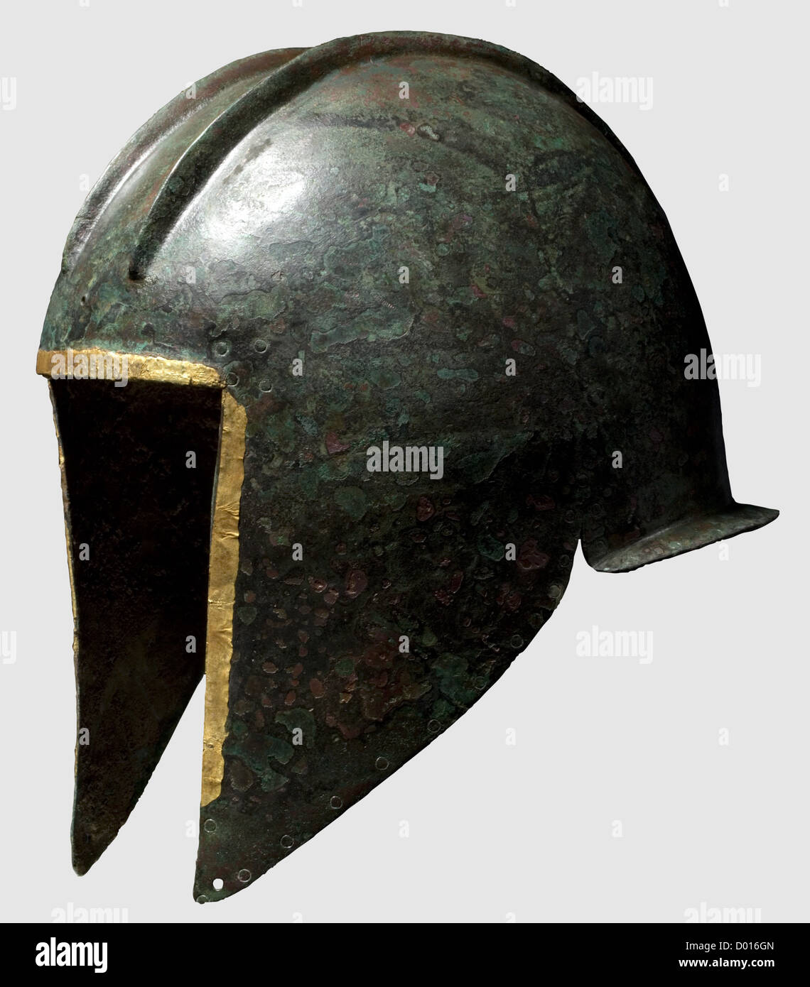 An Illyrian type helmet with gold edging,6th - 5th century B.C.Bronze ...